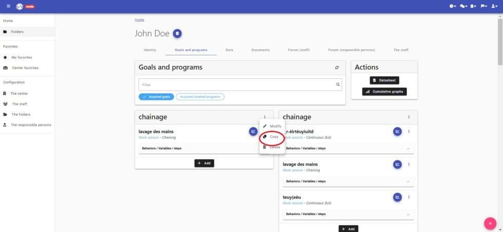 Copy/Paste goals and programs - Behavior Analysis Technology